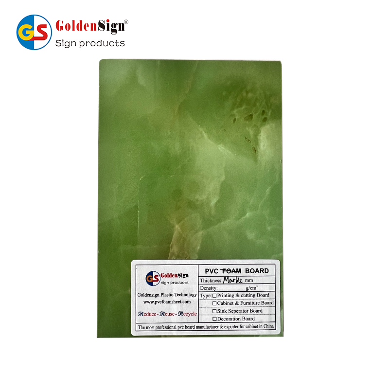 Goldensign 8mm plastic ceiling laminate panel UV coating PVC marble ...